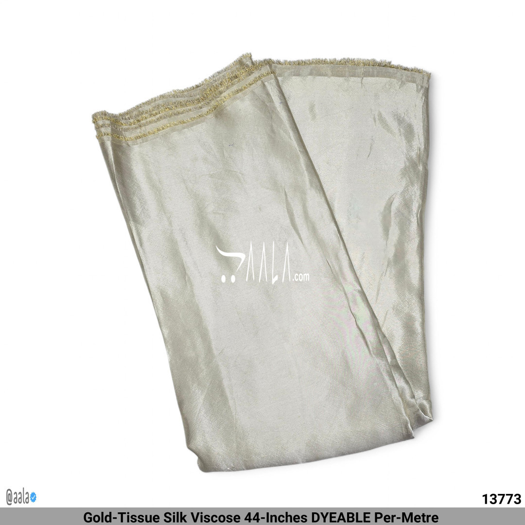 Gold-Tissue Silk Viscose 44-Inches DYEABLE Per-Metre
