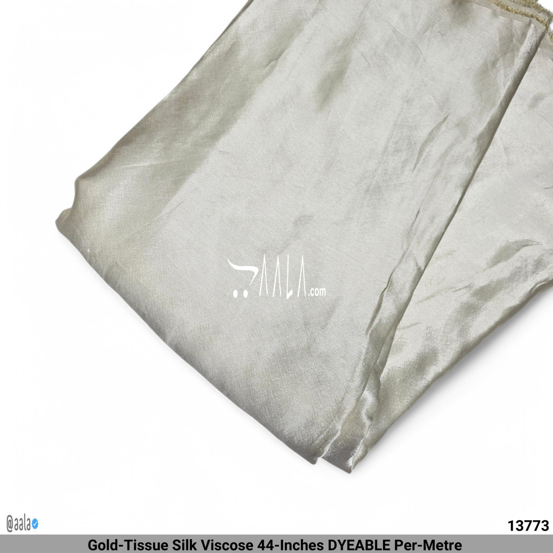 Gold-Tissue Silk Viscose 44-Inches DYEABLE Per-Metre