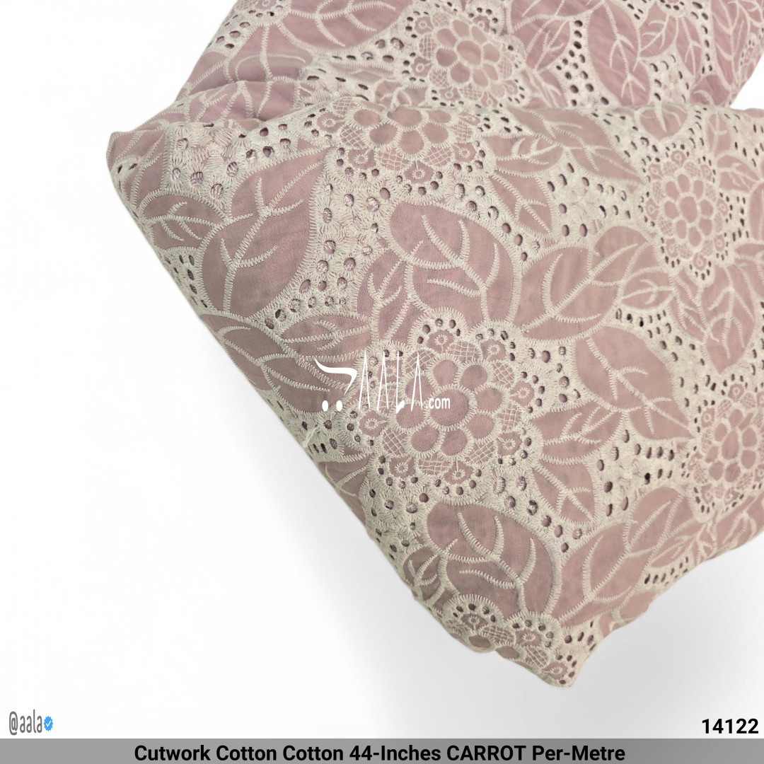 Cutwork Cotton Cotton 44-Inches CARROT Per-Metre