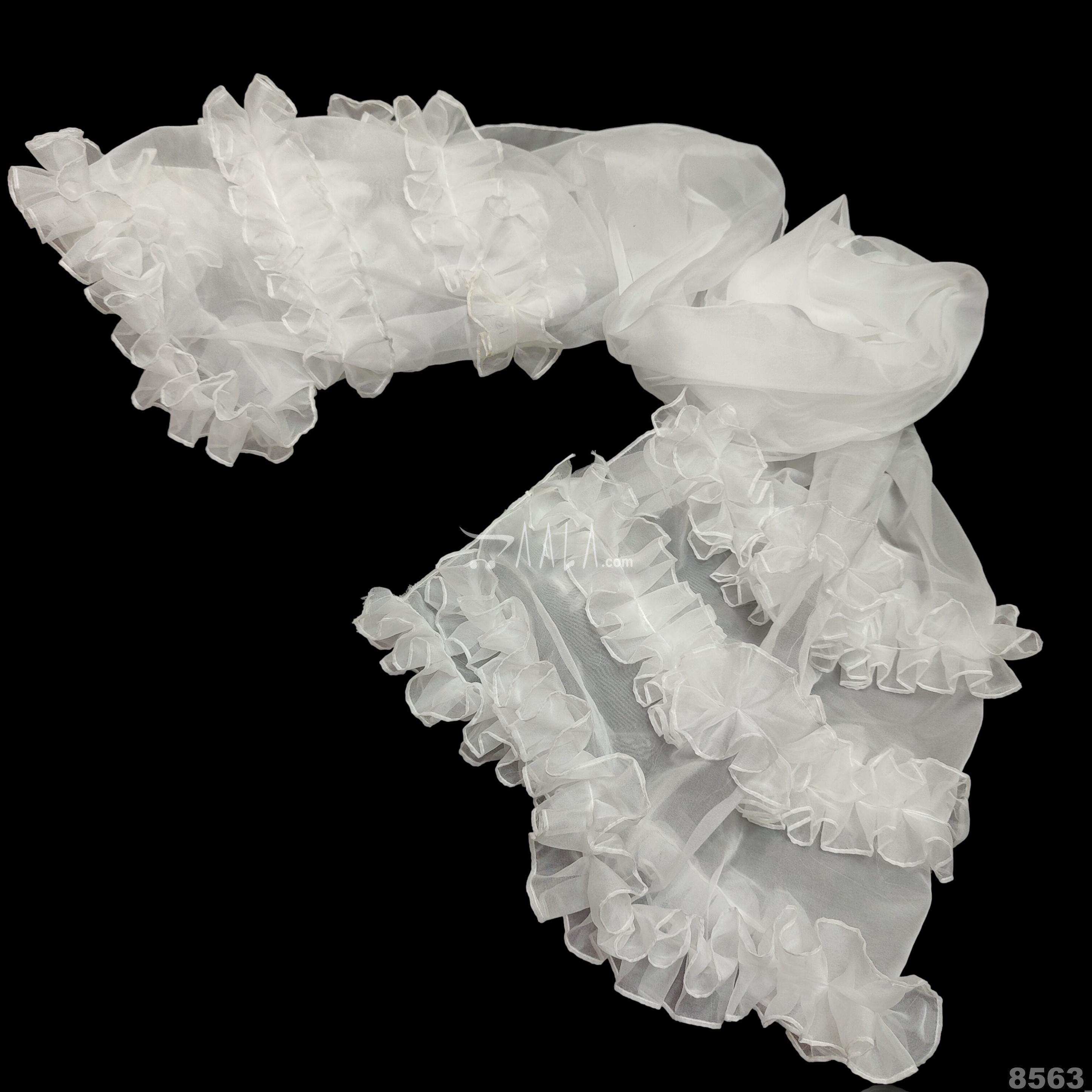 Frill Organza Nylon Dupatta-44-Inches DYEABLE 2.25-Metres #8563